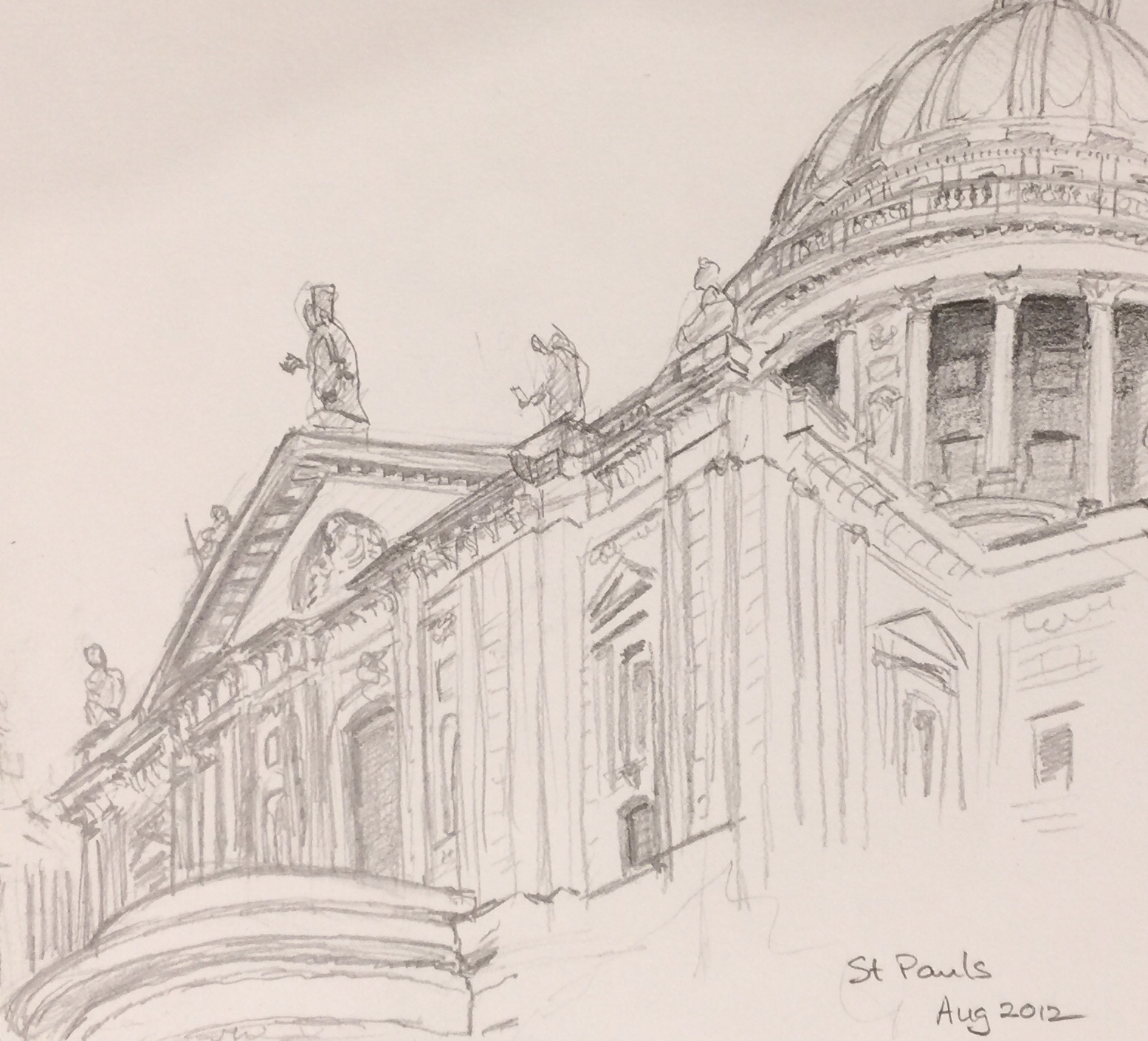 Passing St Paul’s (pencil) £60 | Drawing London
