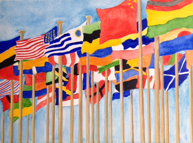 Flags (watercolour) £295 | Drawing London